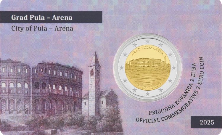 Croacia - 2 euro, City of Pula – Arena, 2025 (blister)