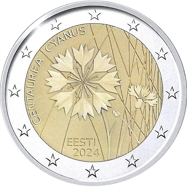 Estonia – 2 Euro, National flower, the cornflower, 2024