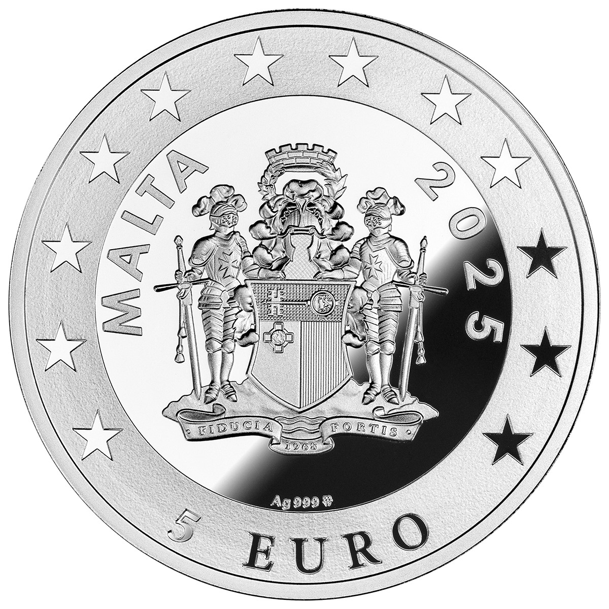 Malta - 5 euro silver, Gdańsk astronomical clock, 2025