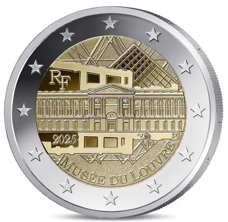 Francia - 2 Euro, The Louvre Museum. 2025 (LOVE)